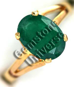 Entry Level Jyotish Quality Zambian Emerald set in 22 KDM Gold Ring for ...