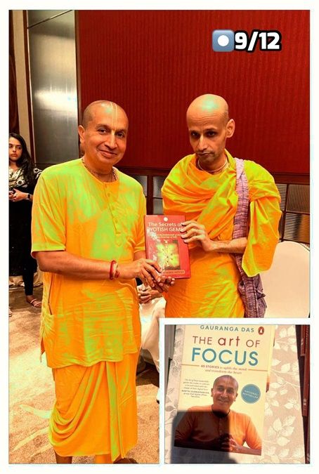 Guardians of Wisdom: Two scholars in vivid yellow robes, entranced by ...